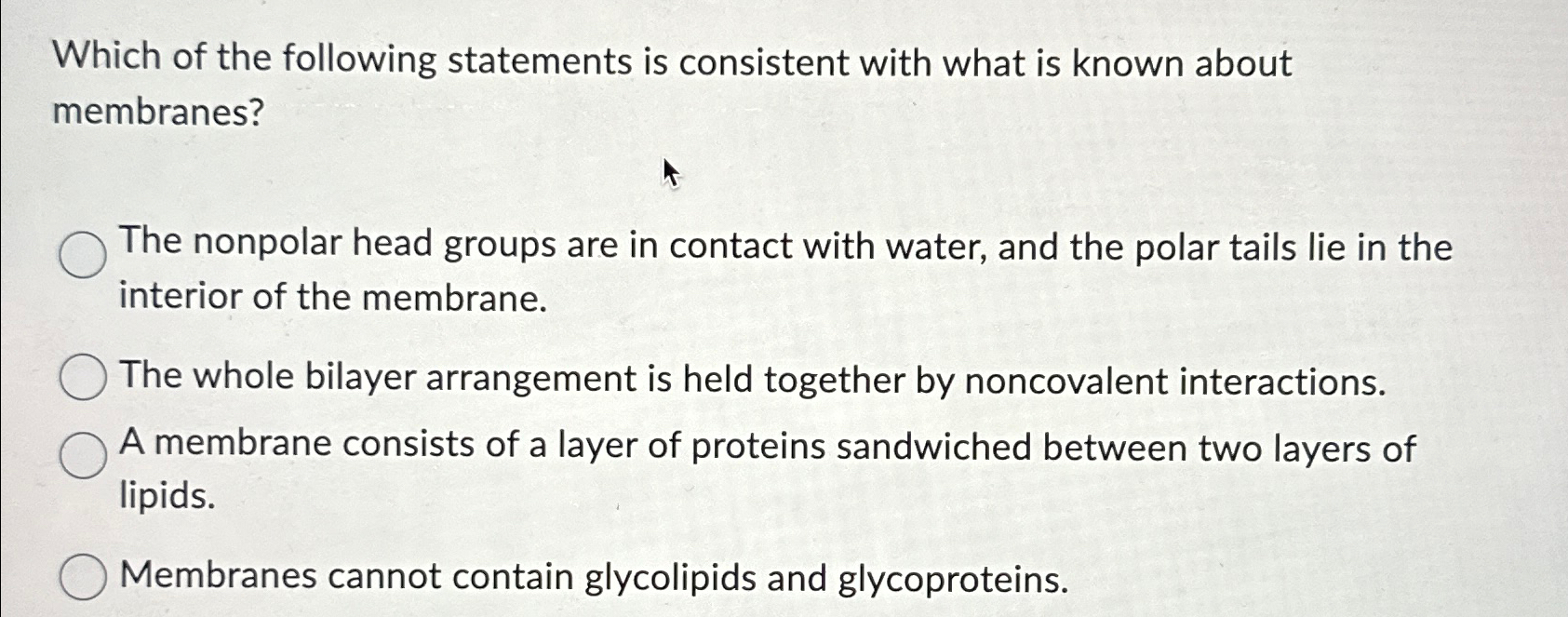 Solved Which of the following statements is consistent with | Chegg.com