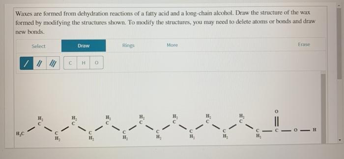 Solved Waxes are formed from dehydration reactions of a | Chegg.com