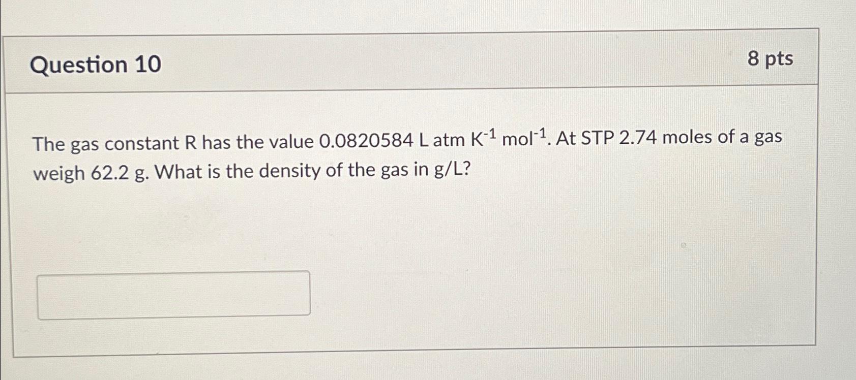 Solved The gas constant R ﻿has the value | Chegg.com