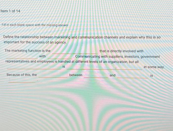 Solved Fill in each blank space with the missing answer | Chegg.com