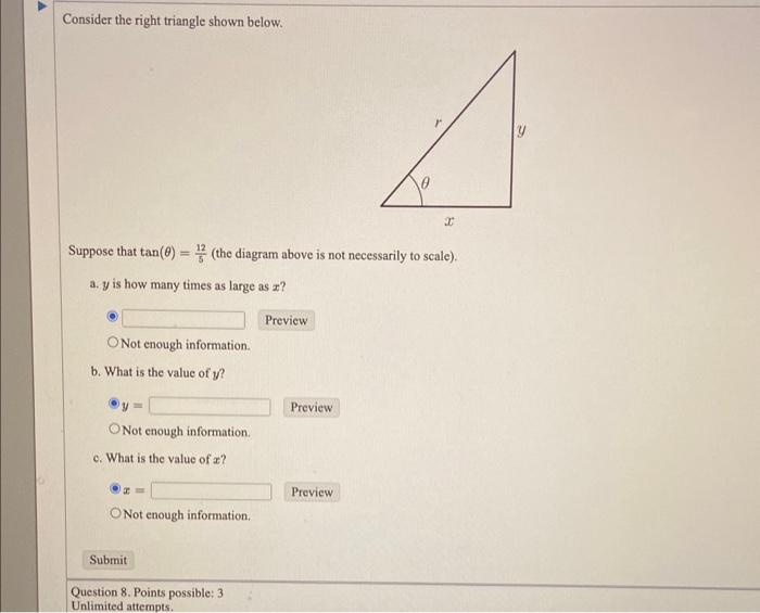 Solved Consider the right triangle shown below. Suppose that | Chegg.com