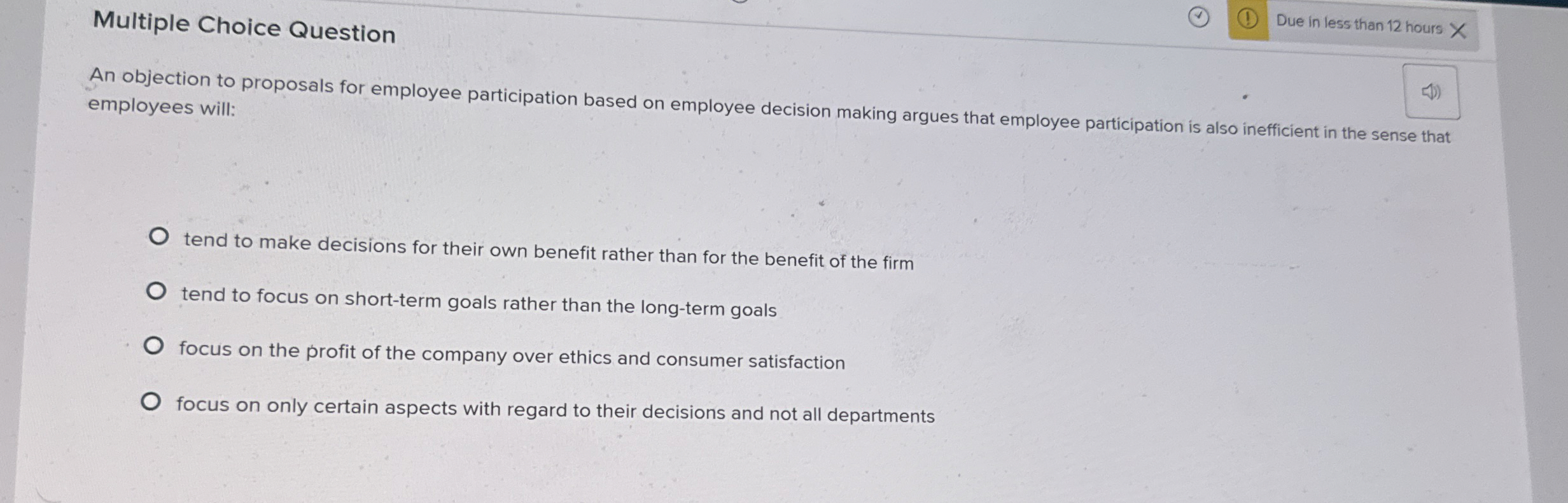 Solved Multiple Choice QuestionDue in less than 12 ﻿hoursAn | Chegg.com
