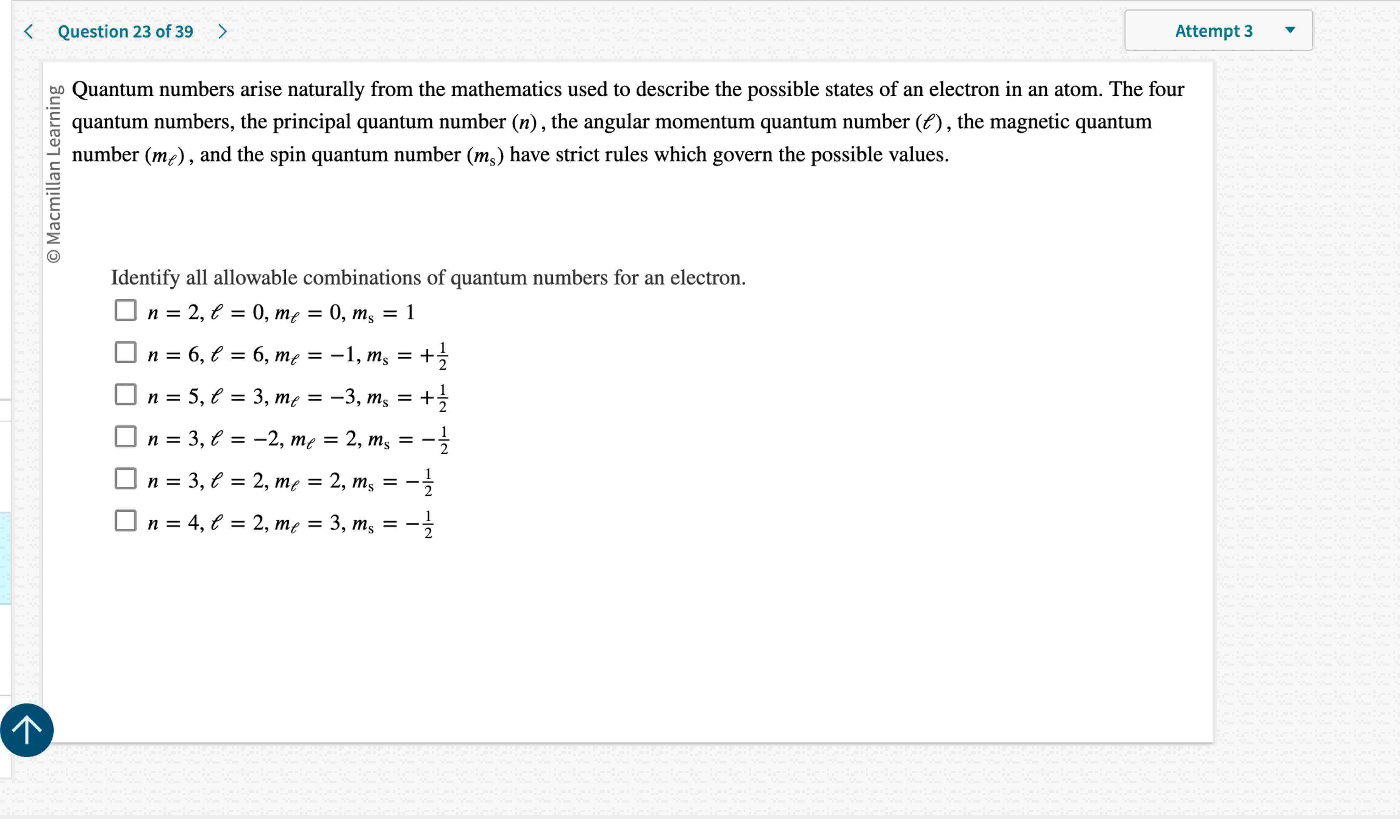 Solved Quantum numbers arise naturally from the mathematics | Chegg.com