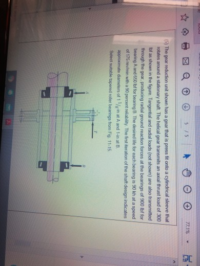 Solved 575 77.1% (5) The gear reduction unit shown has a | Chegg.com