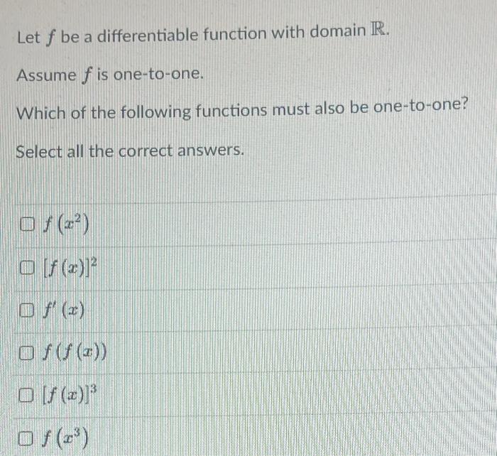Solved Let f be a differentiable function with domain R. | Chegg.com