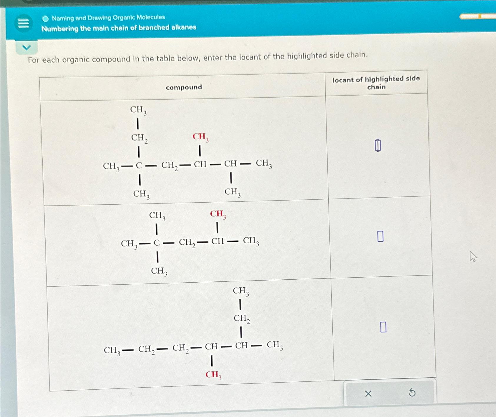 Solved Naming and Drawing Organic MoleculesNumbering the | Chegg.com
