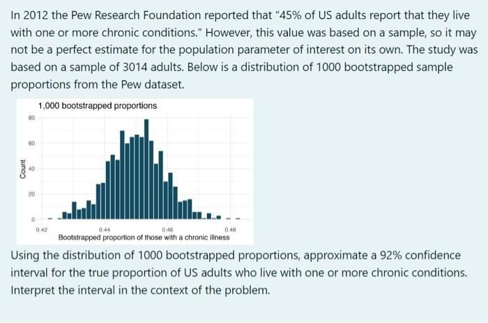 Solved In 2012 the Pew Research Foundation reported that " | Chegg.com