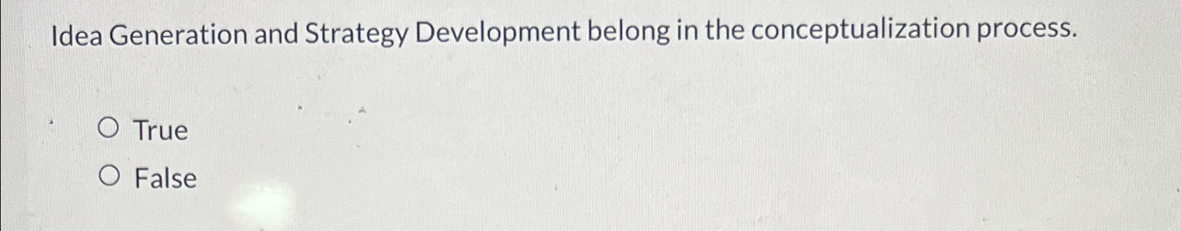 Solved Idea Generation and Strategy Development belong in | Chegg.com