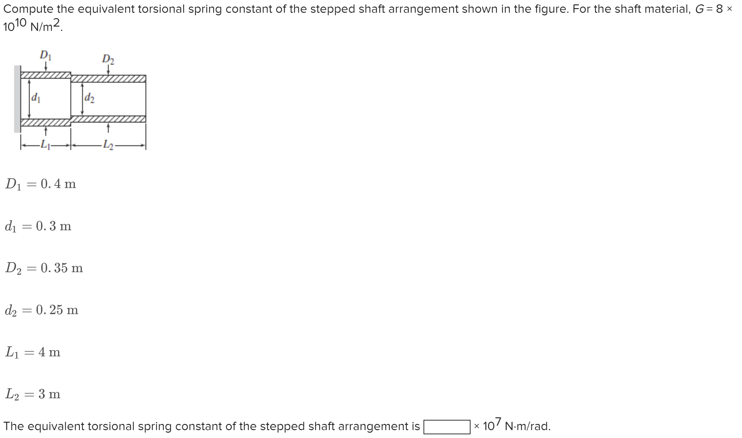 Solved Compute the equivalent torsional spring constant of | Chegg.com