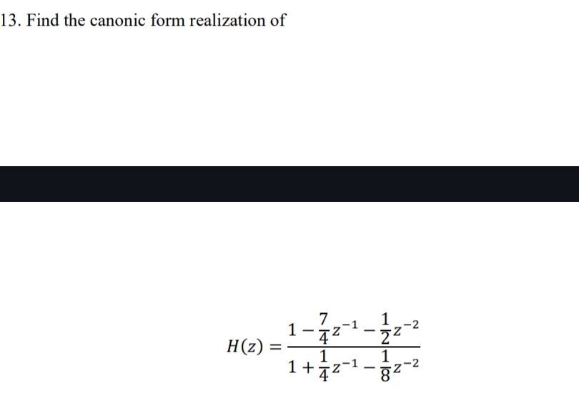 Find the canonic form realization | Chegg.com