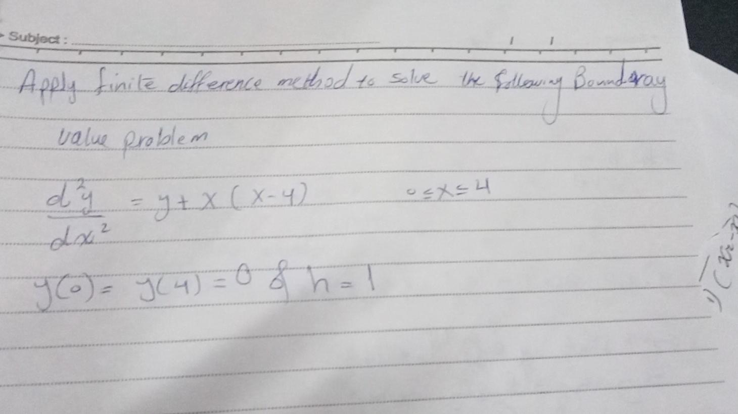 Solved Subject: Silou Bundary Apply finite difference method | Chegg.com