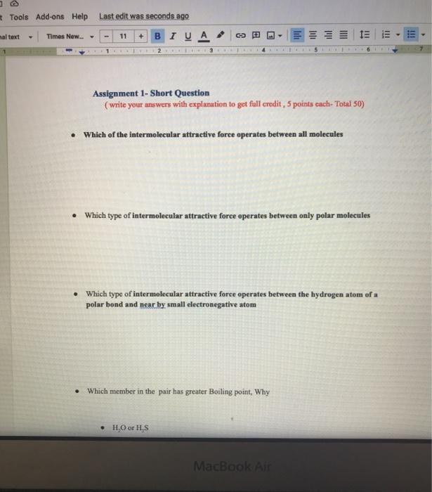 Solved Tools Add-ons Help Last edit was seconds ago + BIUA | Chegg.com