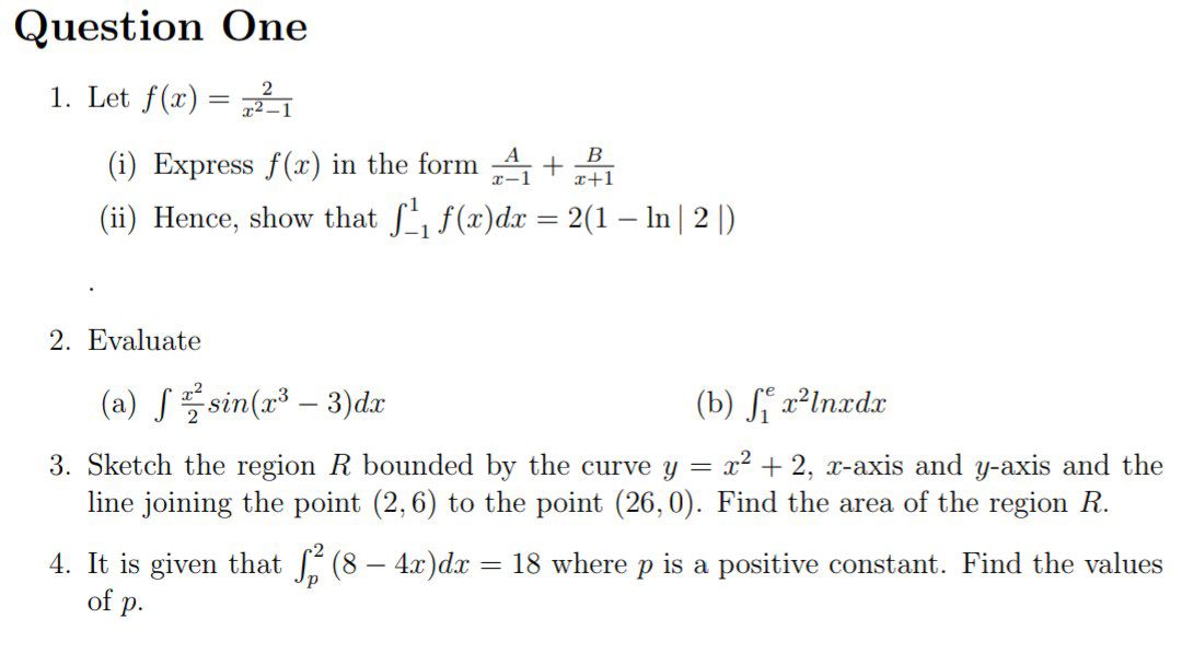 Solved Question OneLet f(x)=2x2-1(i) ﻿Express f(x) ﻿in the | Chegg.com