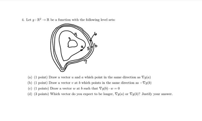 Solved 4. Let g:R2→R be a function with the following level | Chegg.com