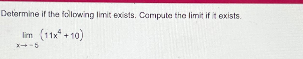 Solved Determine if the following limit exists. Compute the | Chegg.com