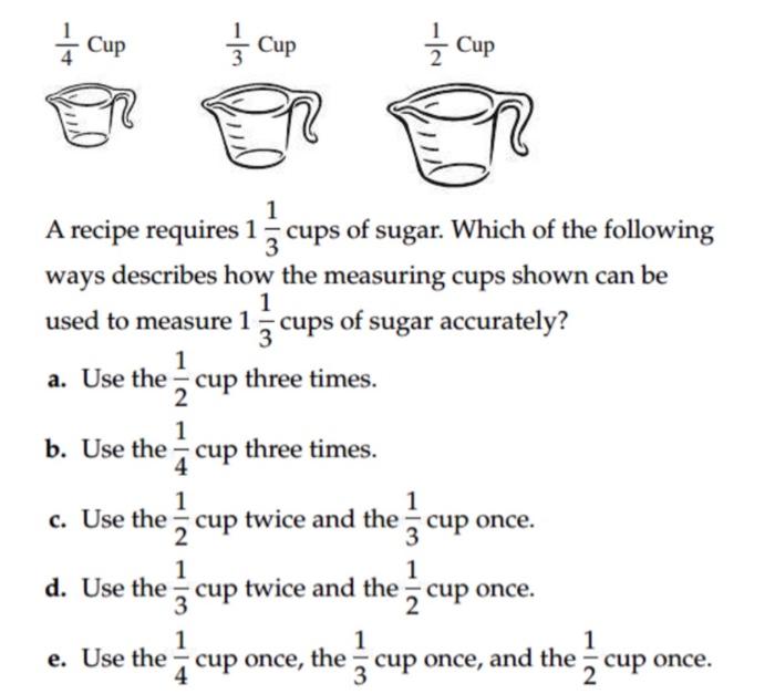 Solved -|4 Cup b. Use the c. Use the -13 1 A recipe requires | Chegg.com