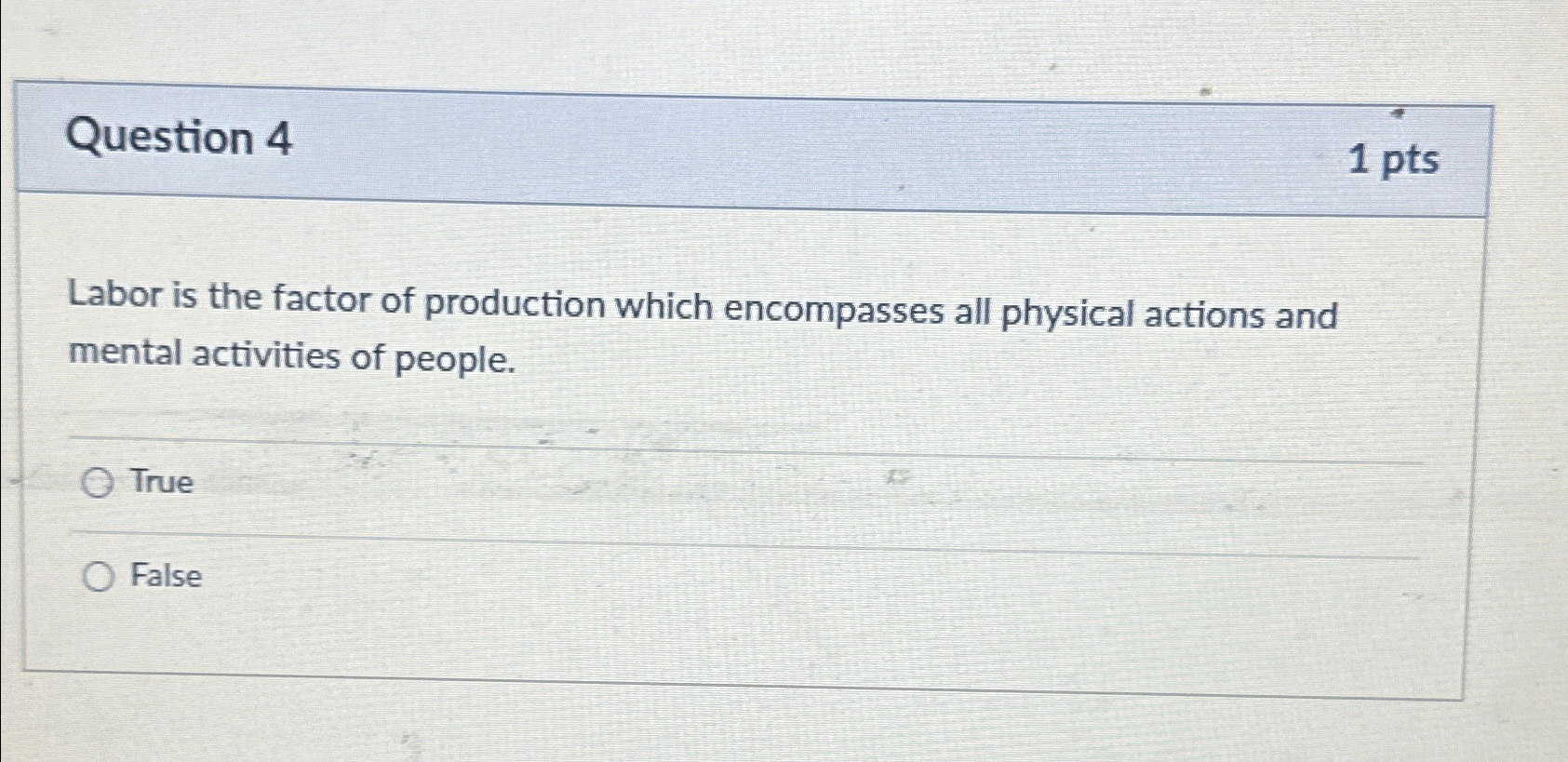 Solved Question 41 ﻿ptsLabor is the factor of production | Chegg.com