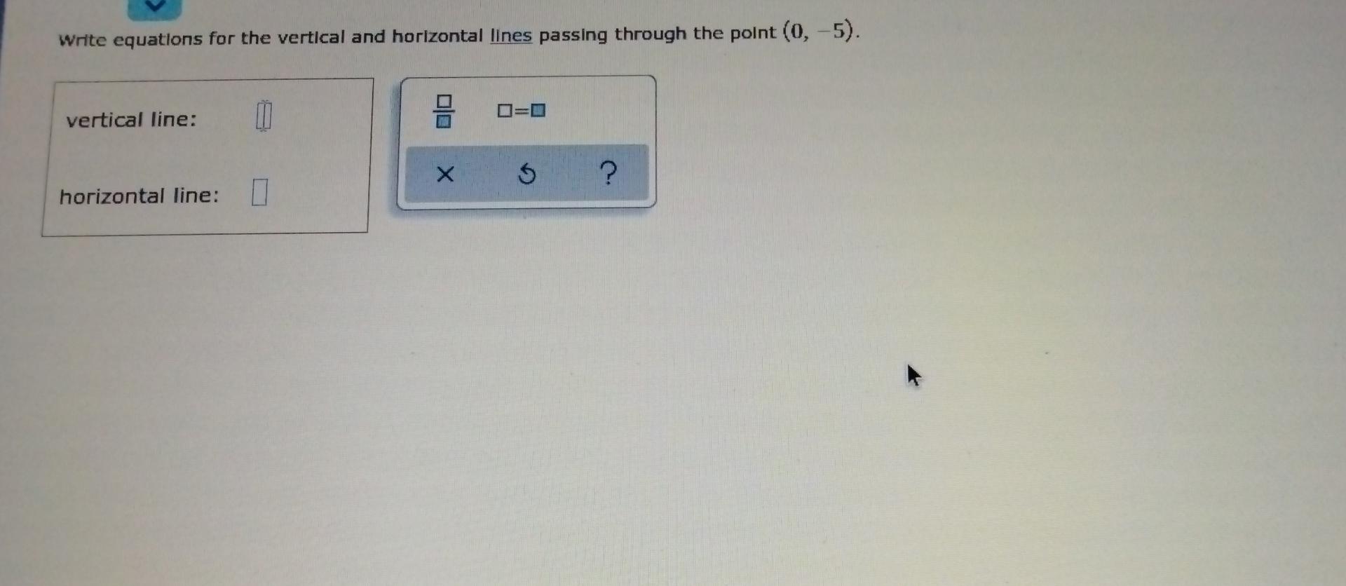 Solved Write equations for the vertical and horizontal lines | Chegg.com