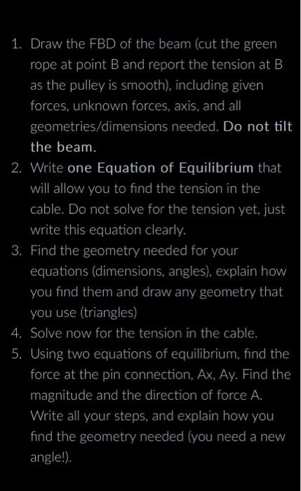 Solved I am stuck on a statics problem. Please draw the FBD | Chegg.com