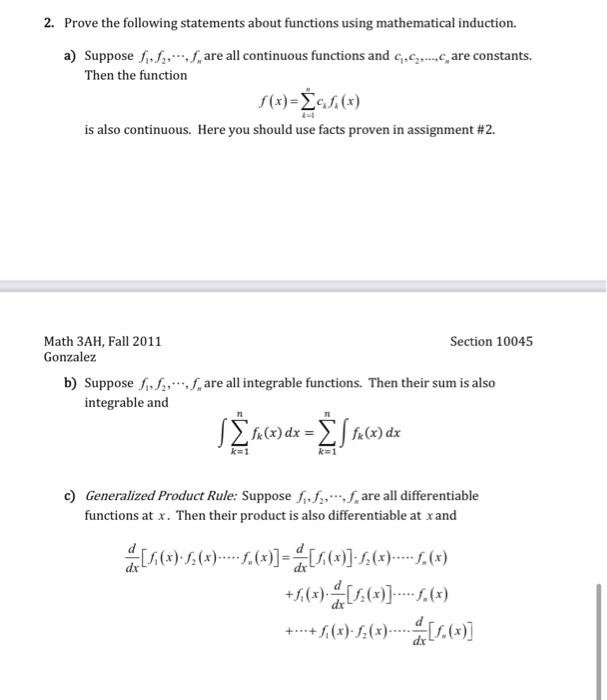 Solved 2. Prove the following statements about functions | Chegg.com