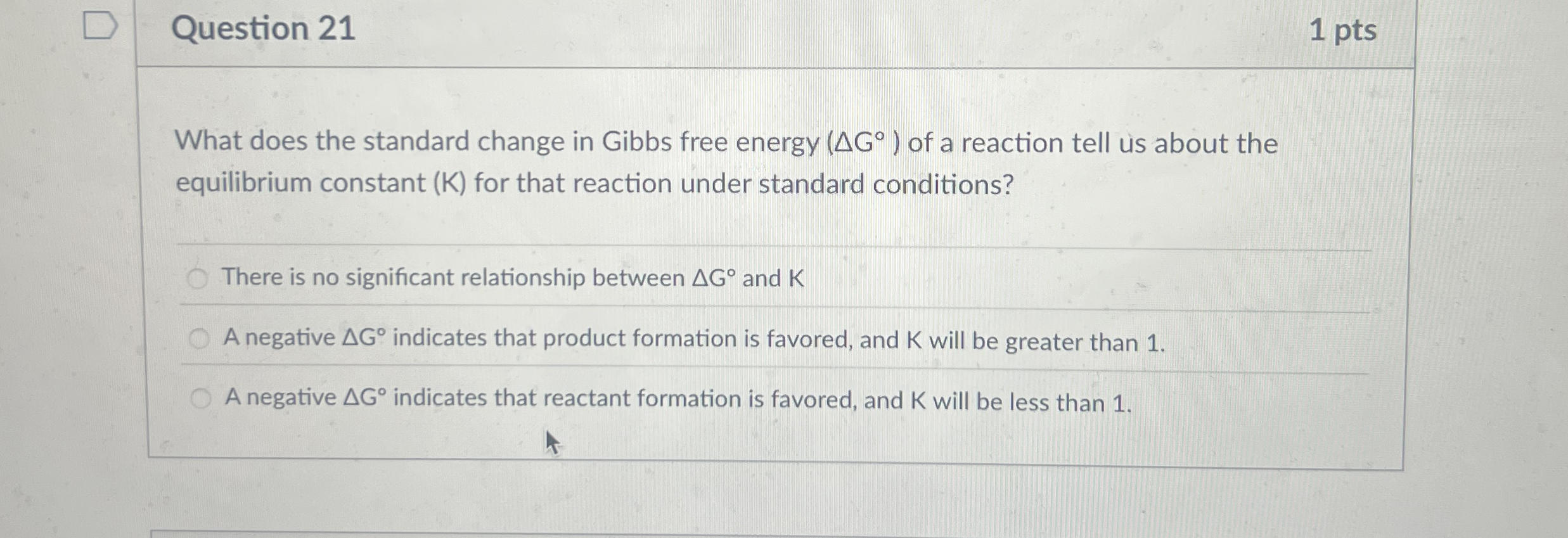 Solved Question 211 ﻿ptsWhat does the standard change in | Chegg.com