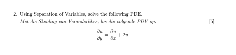 Solved Using Separation of Variables, solve the following | Chegg.com