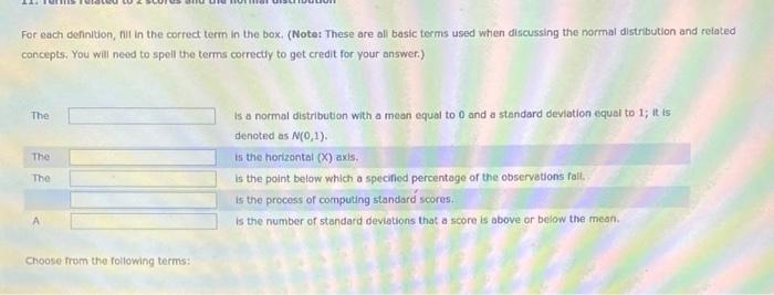 Solved For each definition, nil in the correct term in the | Chegg.com