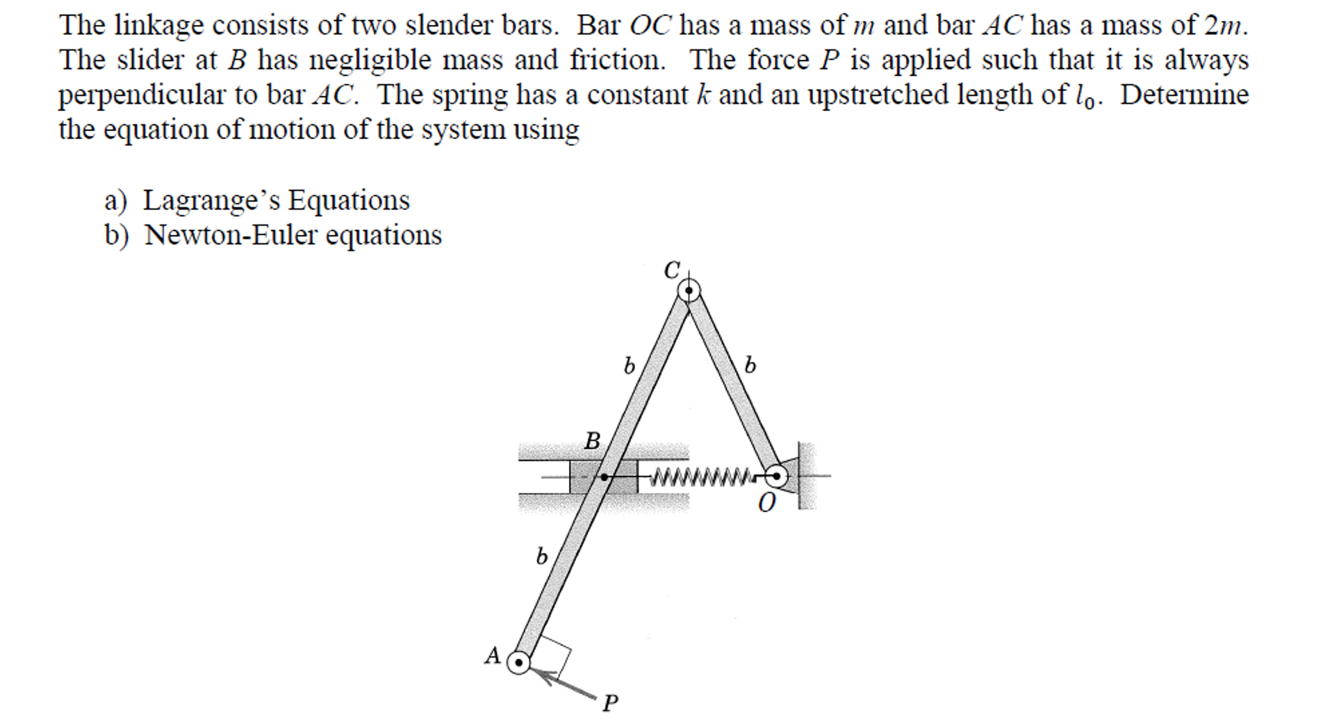 Solved DRAW THE FBD FOR THIS QUESTION.The linkage consists | Chegg.com