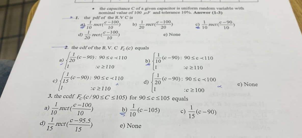 Solved - the capacitance C of a given capacitor is uniform | Chegg.com