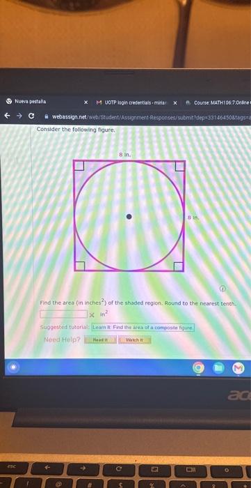 Solved Consider the following figure. Find the area (in | Chegg.com