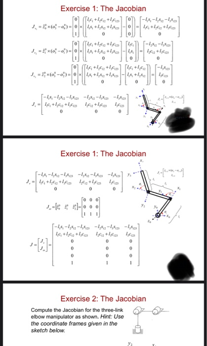 Exercise 2: Compute the Jacobian for the three- link | Chegg.com