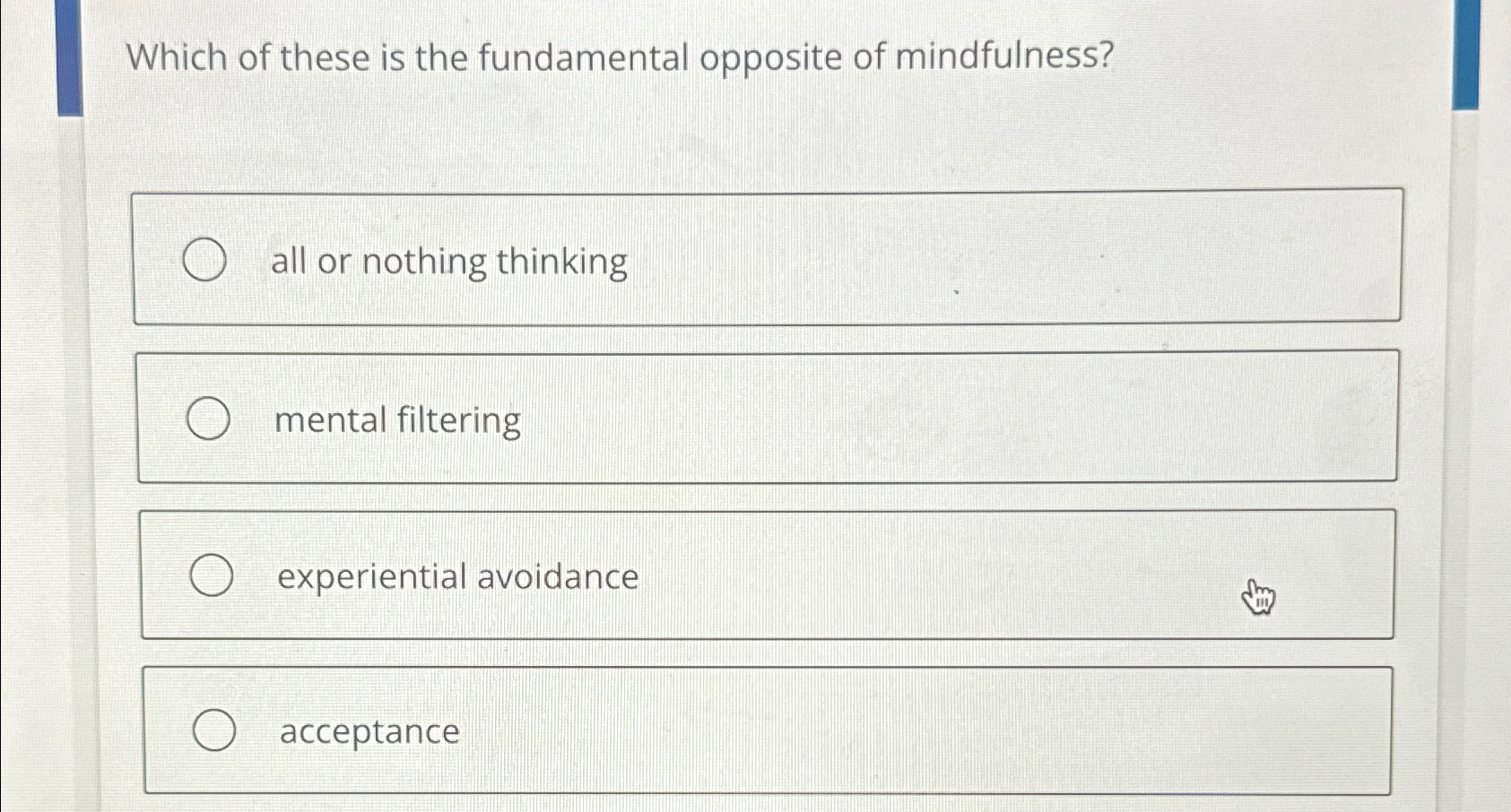 Solved Which of these is the fundamental opposite of | Chegg.com