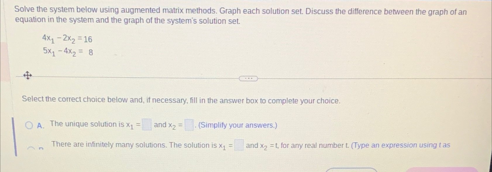 Solved Solve the system below using augmented matrix | Chegg.com