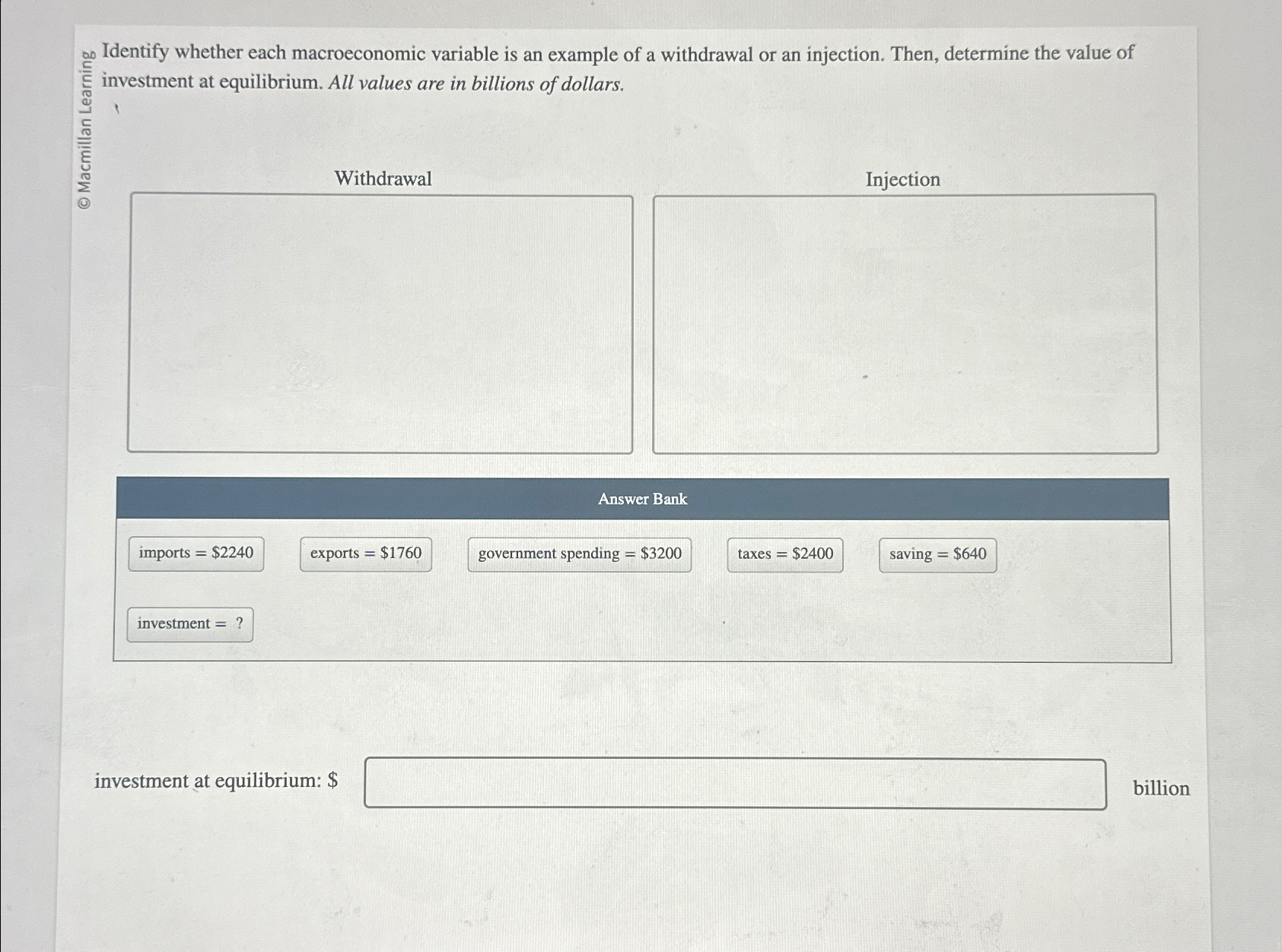 Solved Identify whether each macroeconomic variable is an | Chegg.com