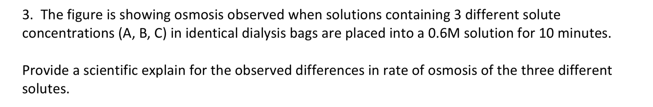 Solved The figure is showing osmosis observed when solutions | Chegg.com