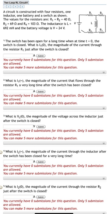 Solved Two Loop RL Circuit1 A circuit is constructed with | Chegg.com