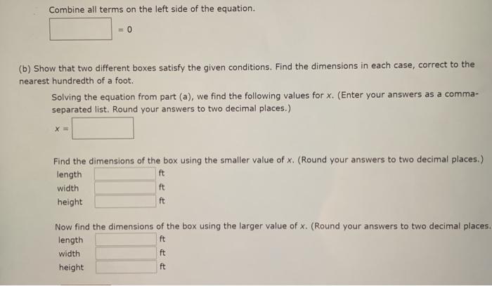 Solved graphing calculator is recommended rectangular box | Chegg.com