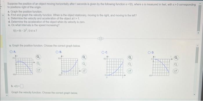 Solved Suppose the position of an object moving horizontaly | Chegg.com