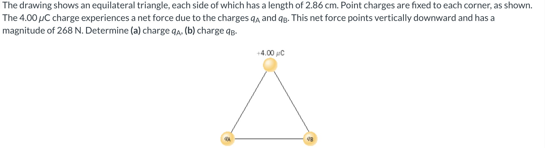 Solved The drawing shows an ﻿equilateral triangle, each side | Chegg.com