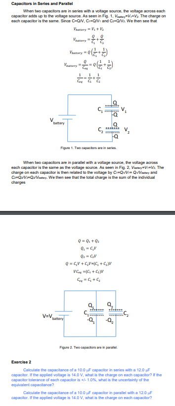 Solved Capacitors in Series and ParallelWhen two capacitors | Chegg.com