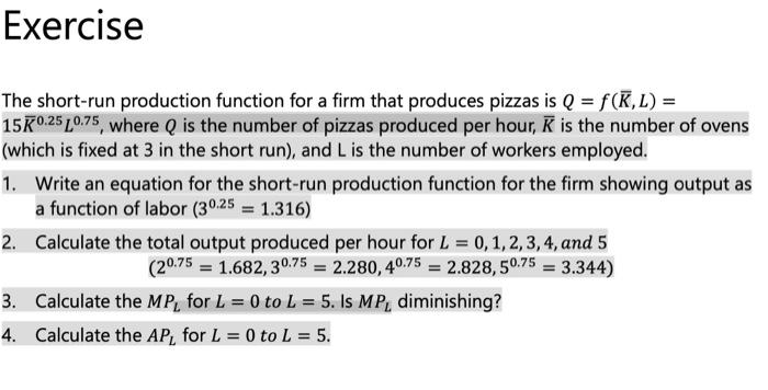 Solved The short-run production function for a firm that | Chegg.com