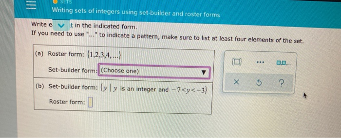 Solved SETS Writing sets of integers using set-builder and | Chegg.com