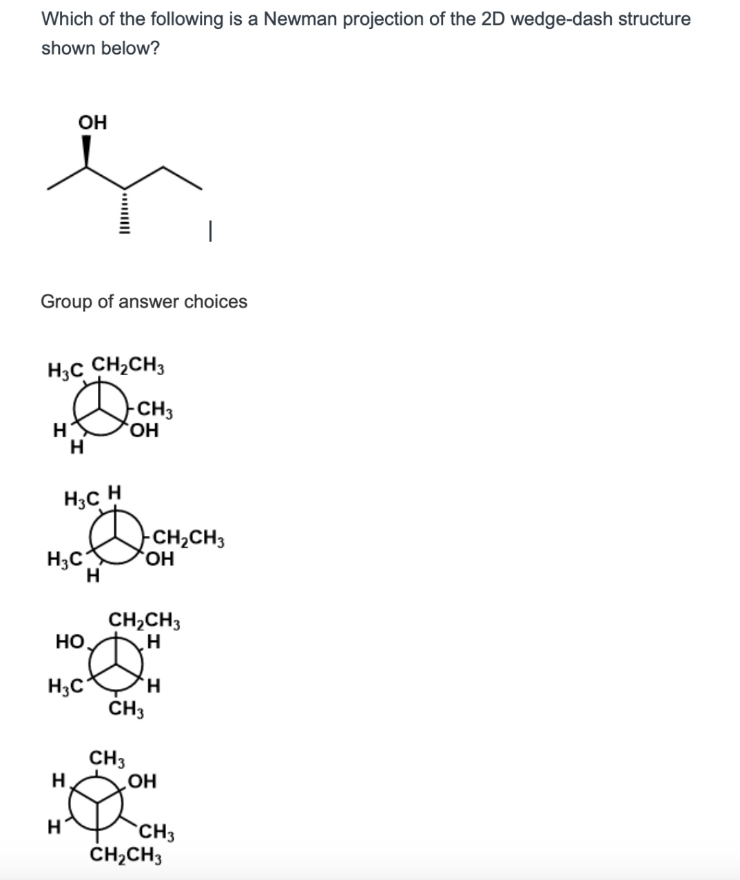 Solved Which of the following is a Newman projection of the | Chegg.com
