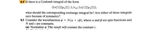 Solved 8.4 If there is a Coulomb integral of the form | Chegg.com