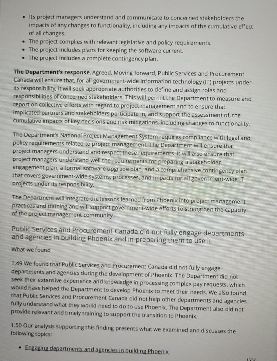 Solved Auditor General of Canada on the Phoenix Payroll | Chegg.com