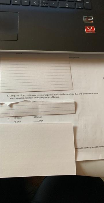 6. Wing the 15 percent ima pe receptor esponure/rule, | Chegg.com