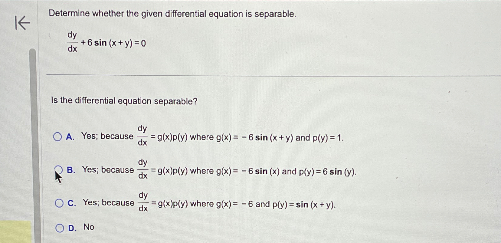 Solved Determine Whether The Given Differential Equation Is