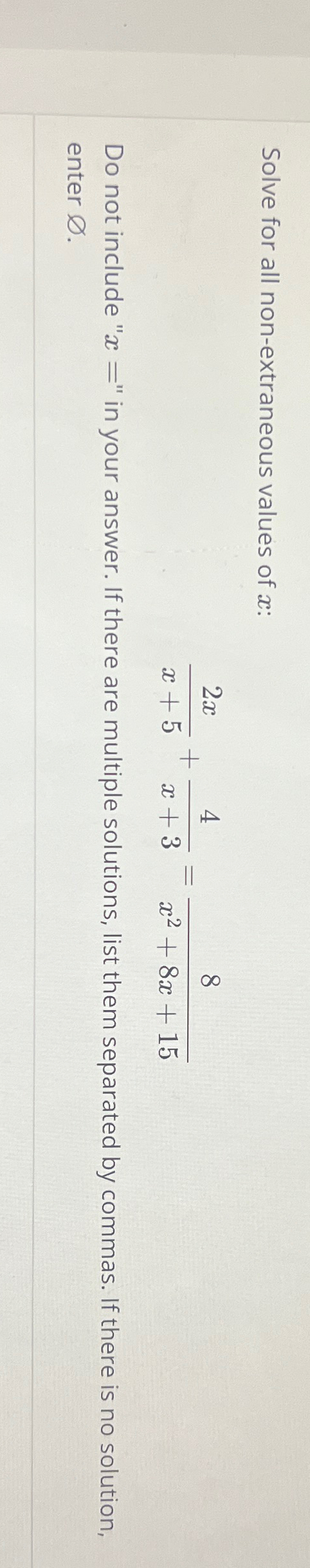 Solved Solve for all non-extraneous values of x | Chegg.com