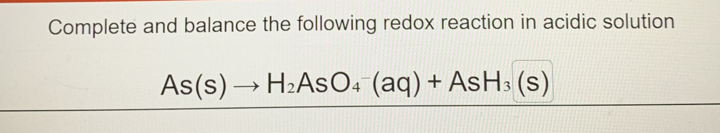Solved Complete and balance the following redox reaction in | Chegg.com