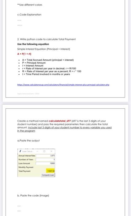 Solved Develop Loan Calculator program using Python | Chegg.com